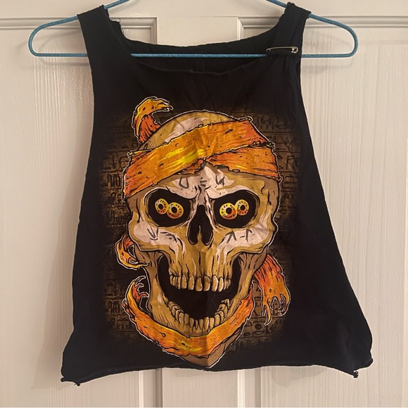 Tops | The Mummy Scary Skull Cropped Tank Top | Poshmark